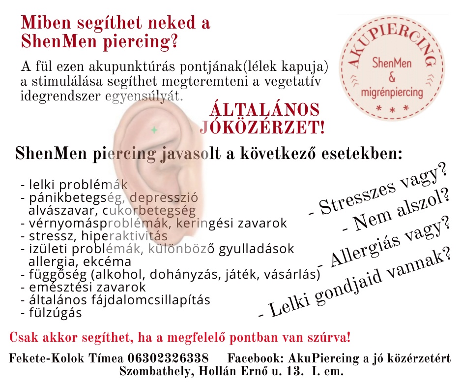 Szolgáltatások - ShenMen Piercing - AkuPiercing... a jó közérzetért